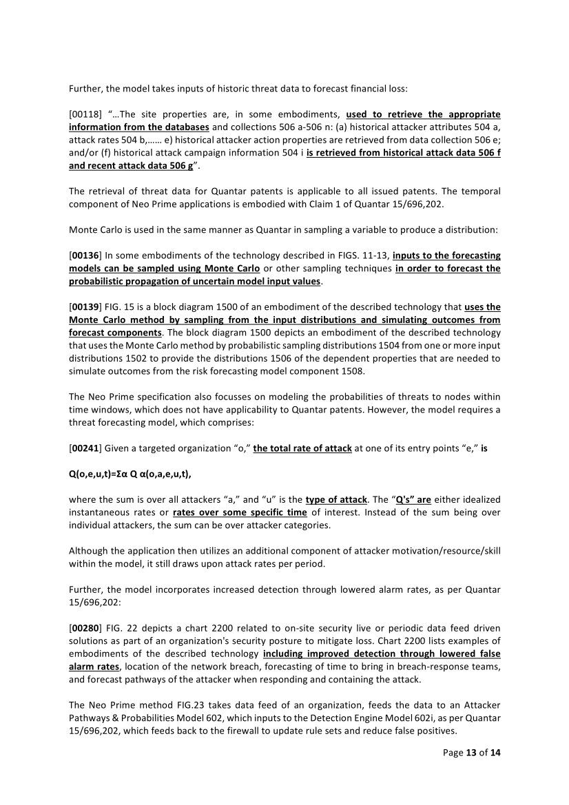 QUANTAR V COMPETITOR PATENTS – Quantar